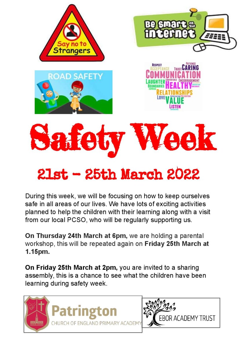 Patrington Church of England Primary Academy » Safety Week 21st-25th ...